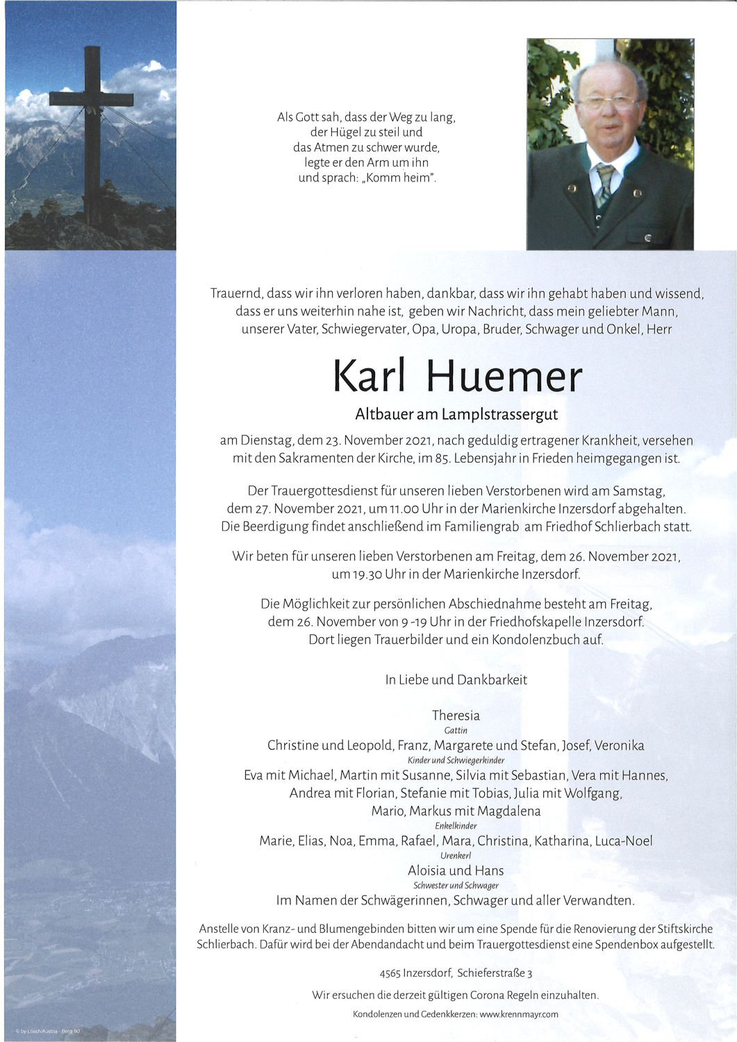 Todesfall Karl Huemer